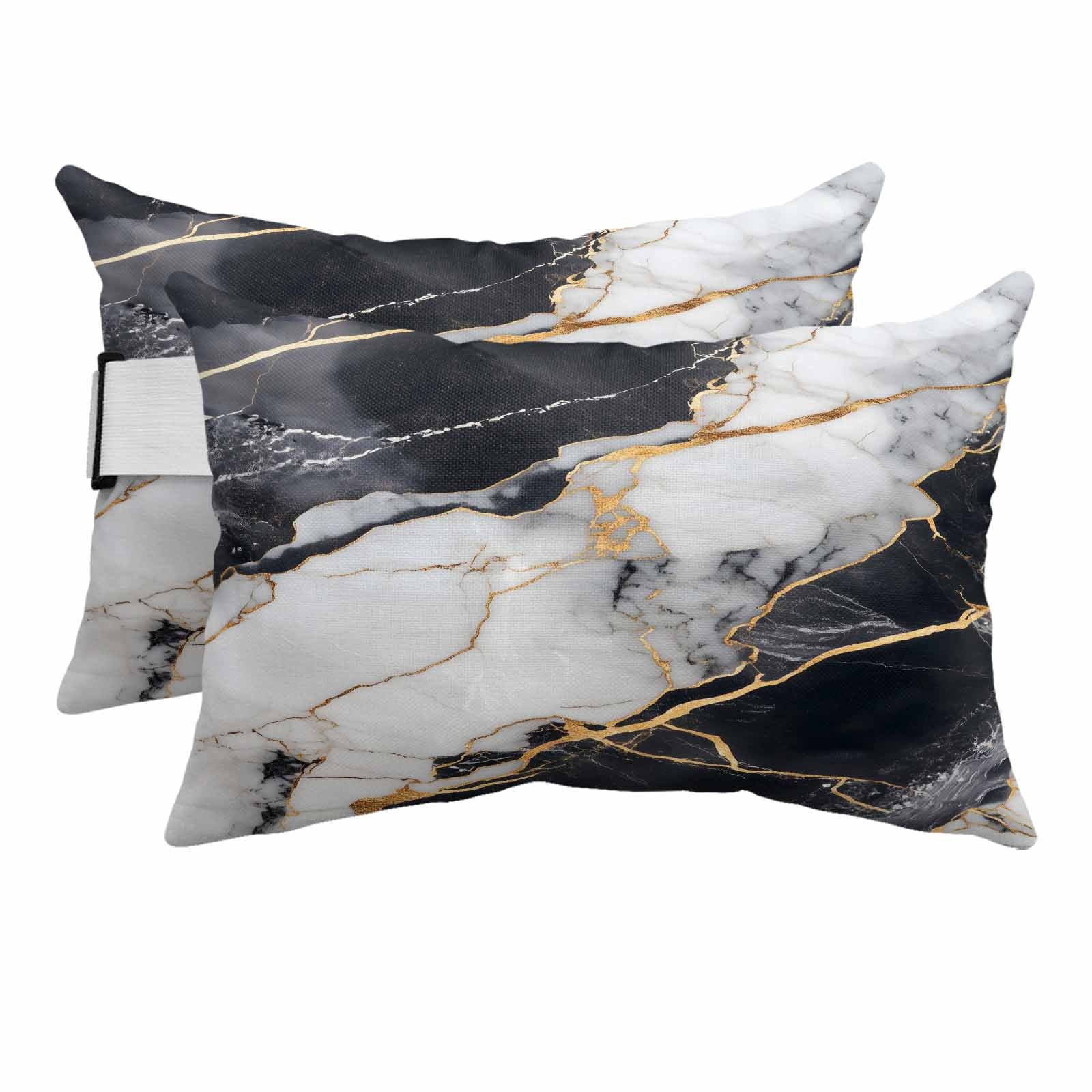 2PCS Outdoor Pillow for Chaise Lounge Chair Abstract Marble Texture ...