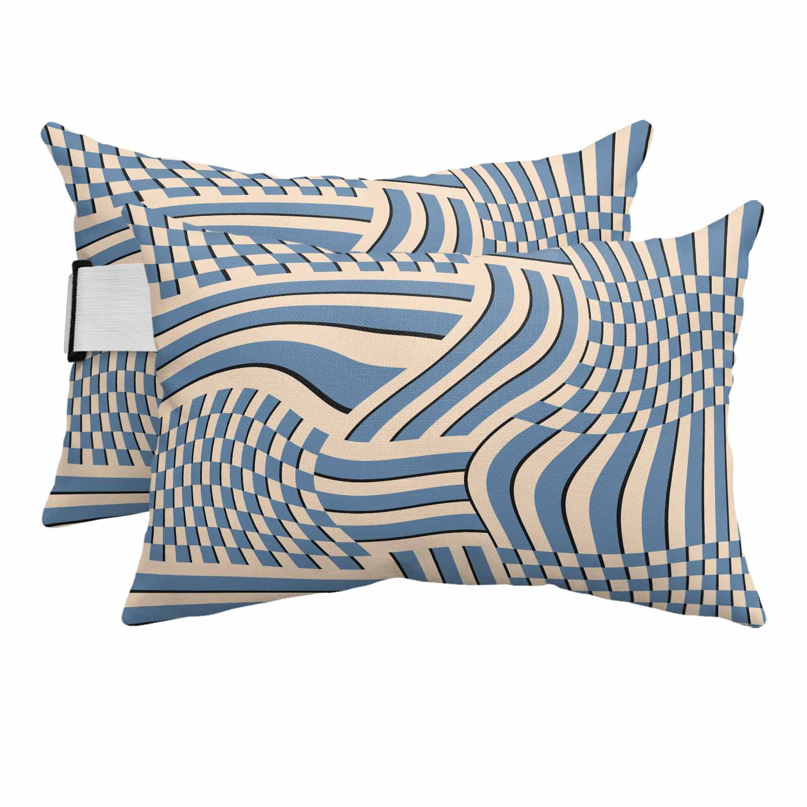 2PCS Outdoor Pillow for Chaise Lounge Chair Abstract Minimalist Stripe ...
