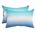 2PCS Outdoor Pillow for Chaise Lounge Chair Abstract Teal Blue Graident ...