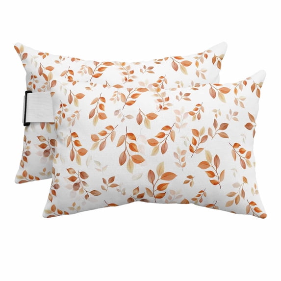 2PCS Outdoor Pillow for Chaise Lounge Chair Autumn Orange Leaf ...