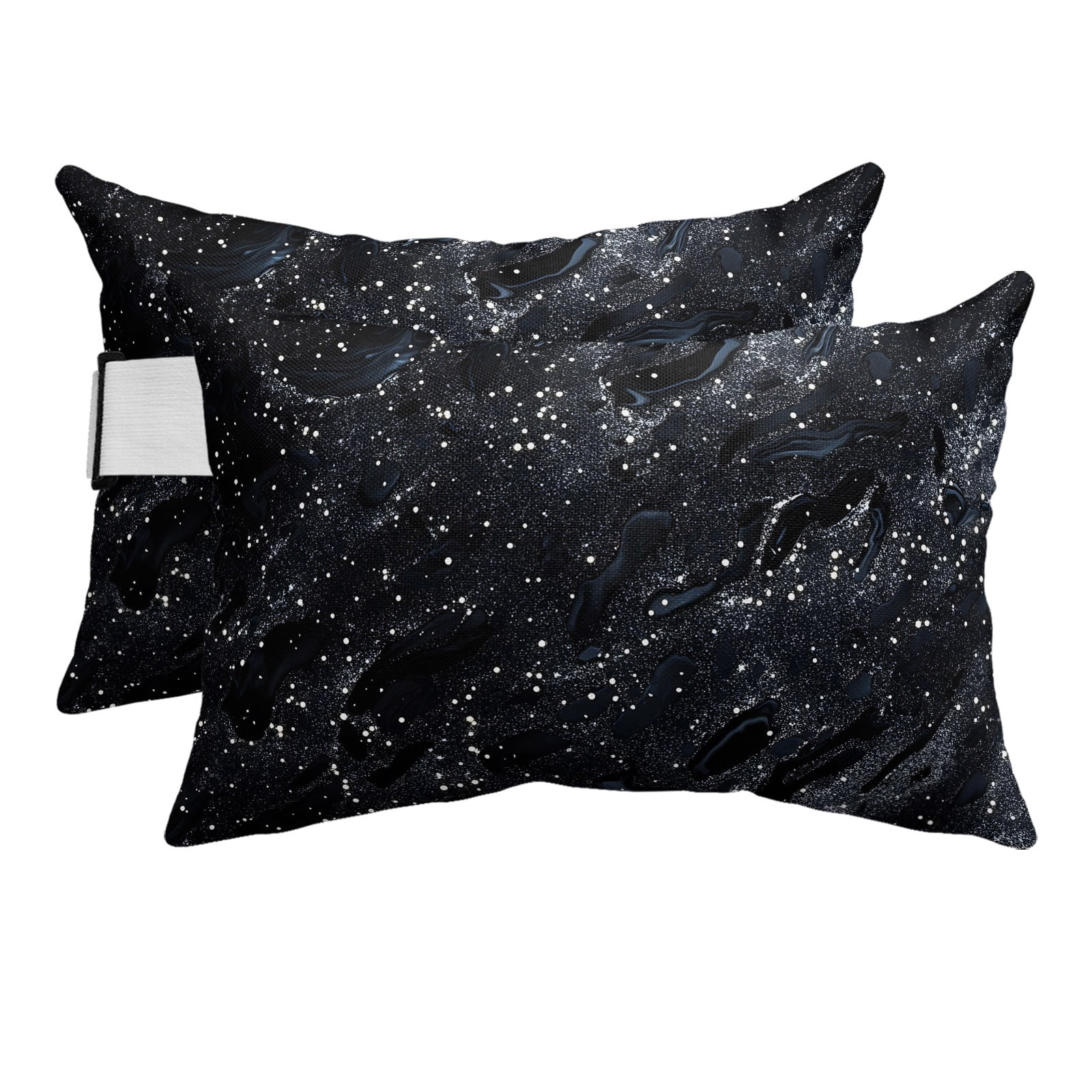 2PCS Outdoor Pillow for Chaise Lounge Chair Black Marble Texture ...