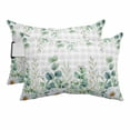 2PCS Outdoor Pillow for Chaise Lounge Chair Blossom Flower Eucalyptus ...