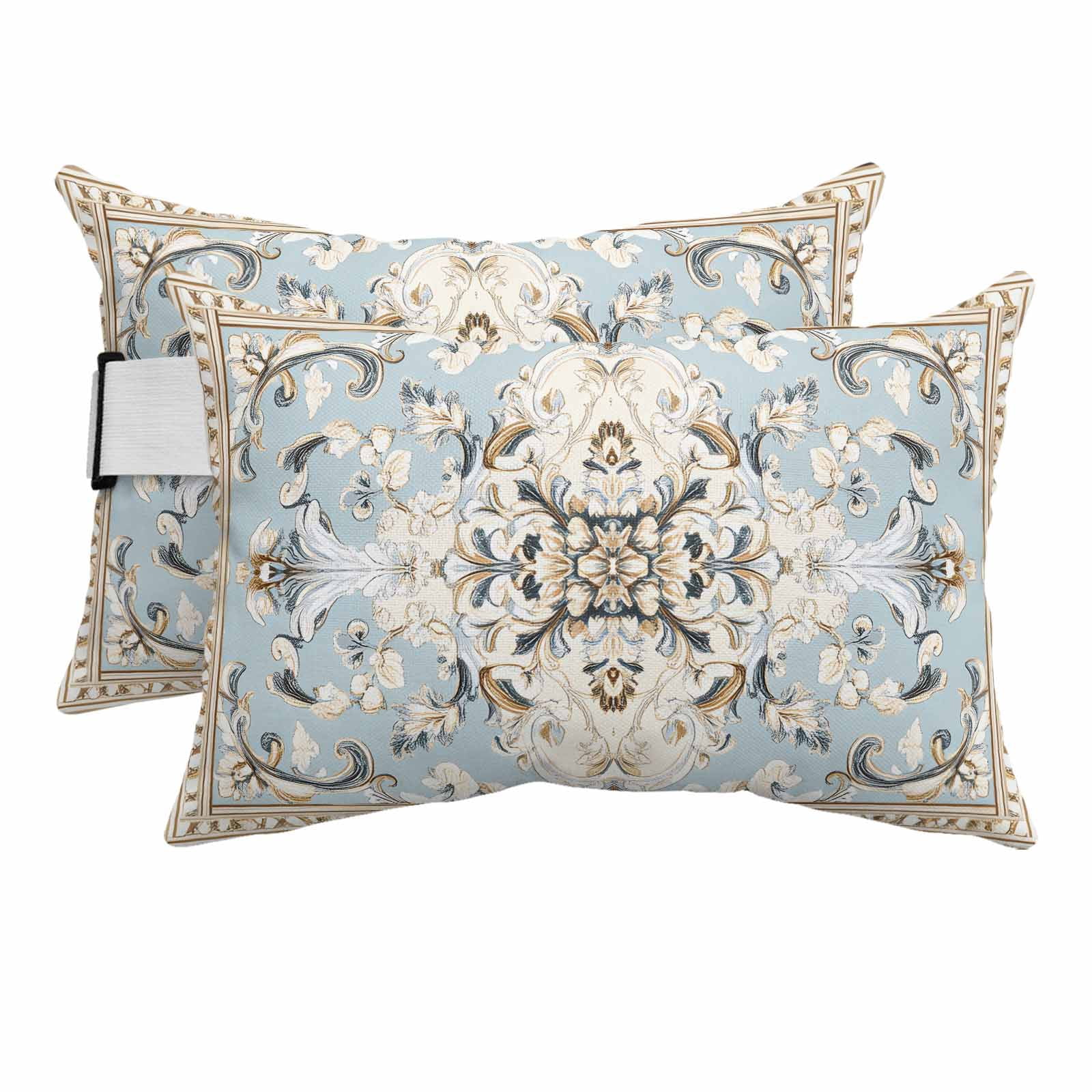 2PCS Outdoor Pillow for Chaise Lounge Chair Bohemia Vintage Floral ...