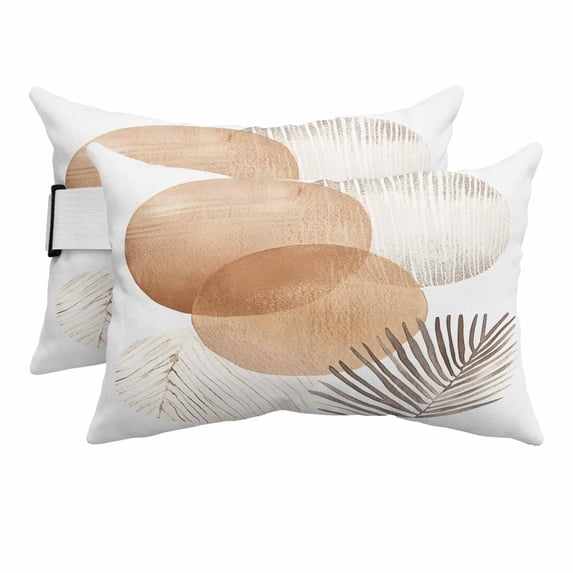 2PCS Outdoor Pillow for Chaise Lounge Chair Bohemian Color Block ...