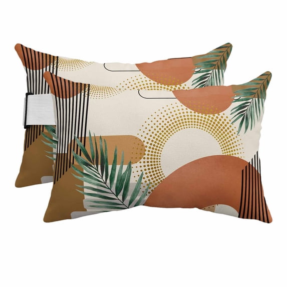 2PCS Outdoor Pillow for Chaise Lounge Chair Bohemian Geometric Arch ...