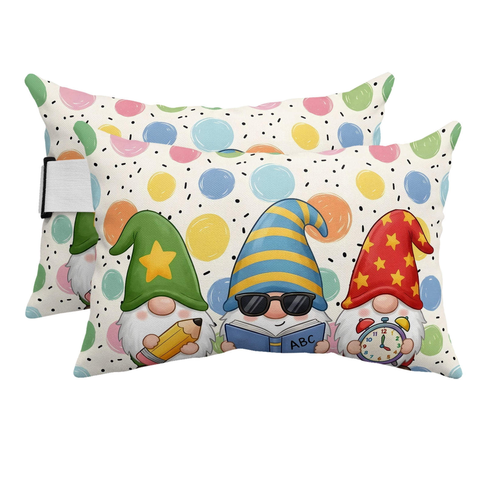 2PCS Outdoor Pillow for Chaise Lounge Chair Boho Style Cute Gnomes ...