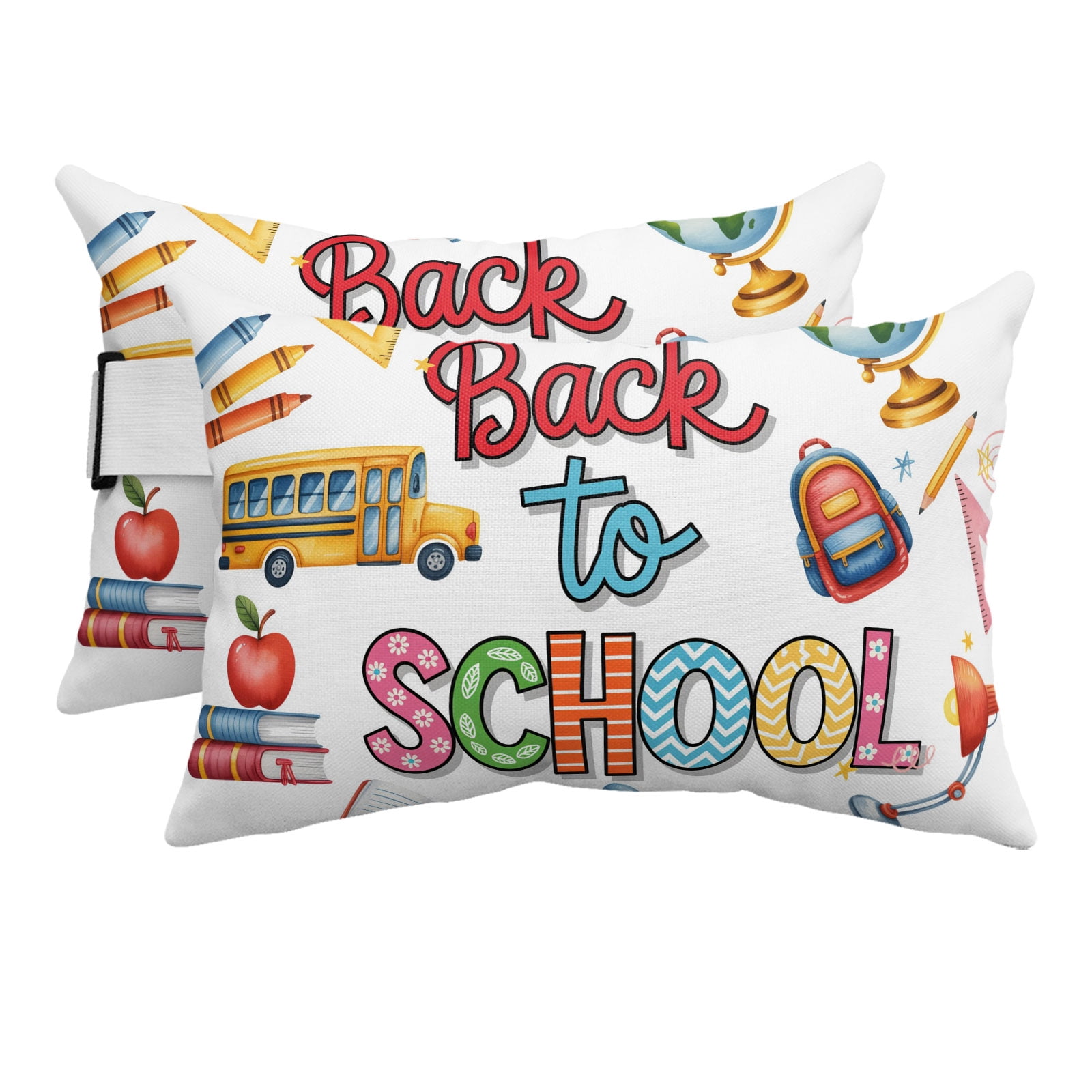 2PCS Outdoor Pillow for Chaise Lounge Chair Bus Bag Globe Crayon ...