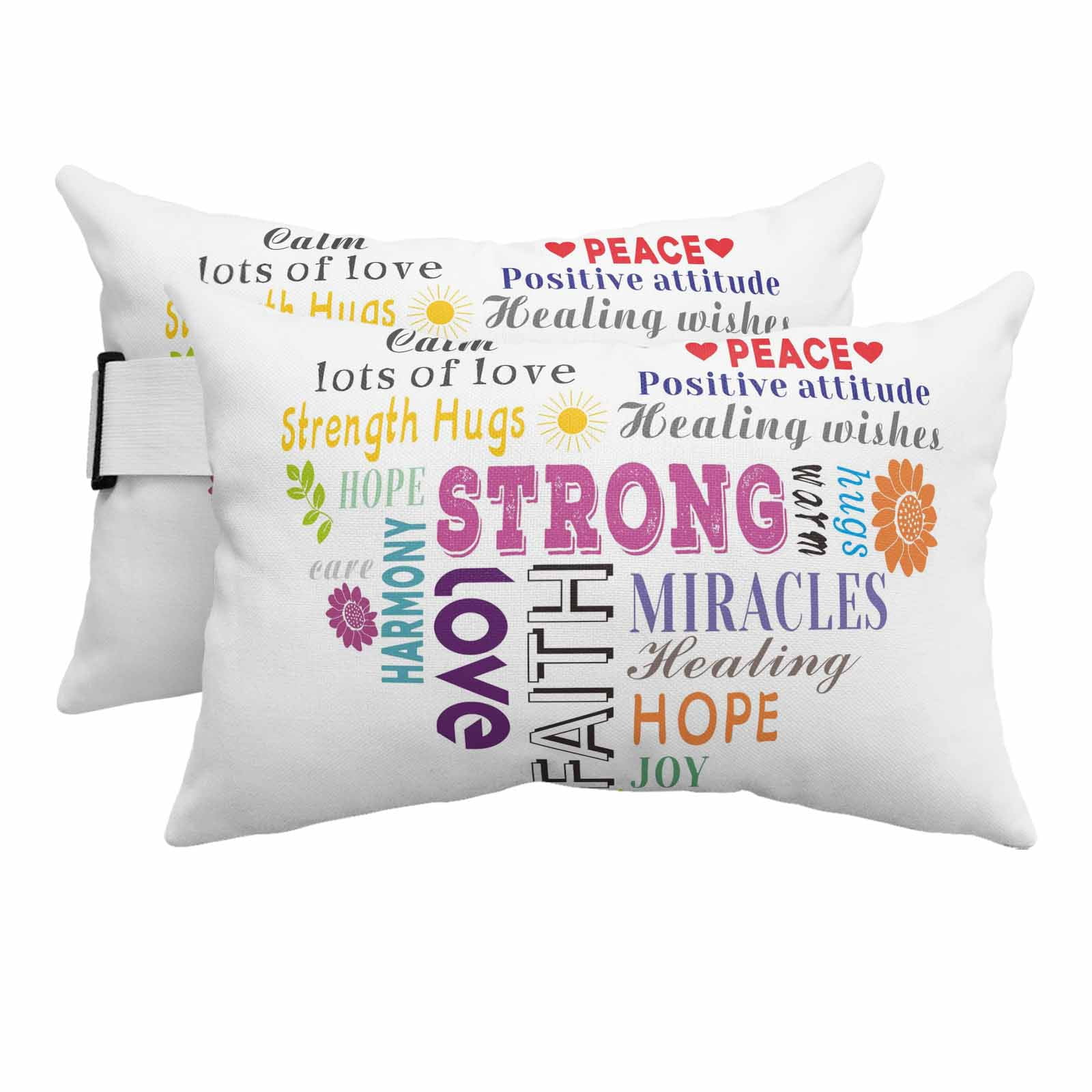 2PCS Outdoor Pillow for Chaise Lounge Chair Colorful Inspirational ...