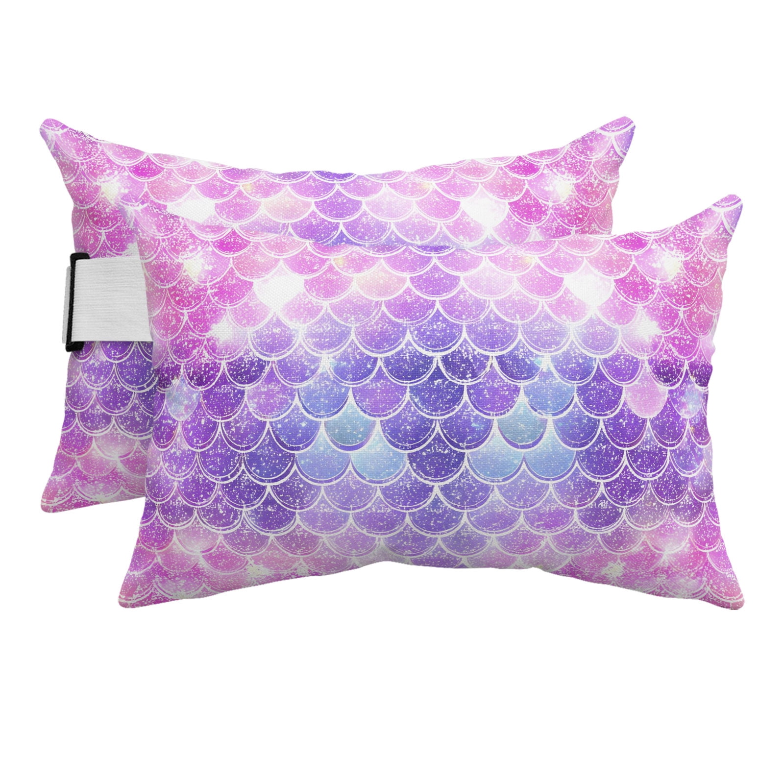 2PCS Outdoor Pillow for Chaise Lounge Chair Colorful Mermaid Scales ...