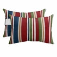 2PCS Outdoor Pillow for Chaise Lounge Chair Colorful Stripes Weaving ...