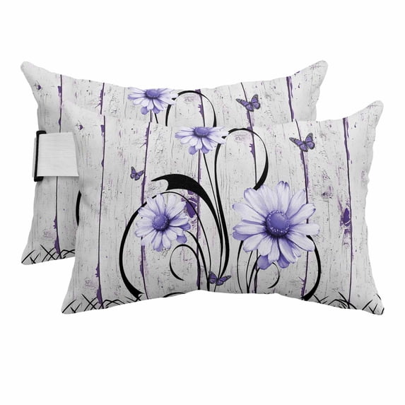 2PCS Outdoor Pillow for Chaise Lounge Chair Country Gradient Purple ...