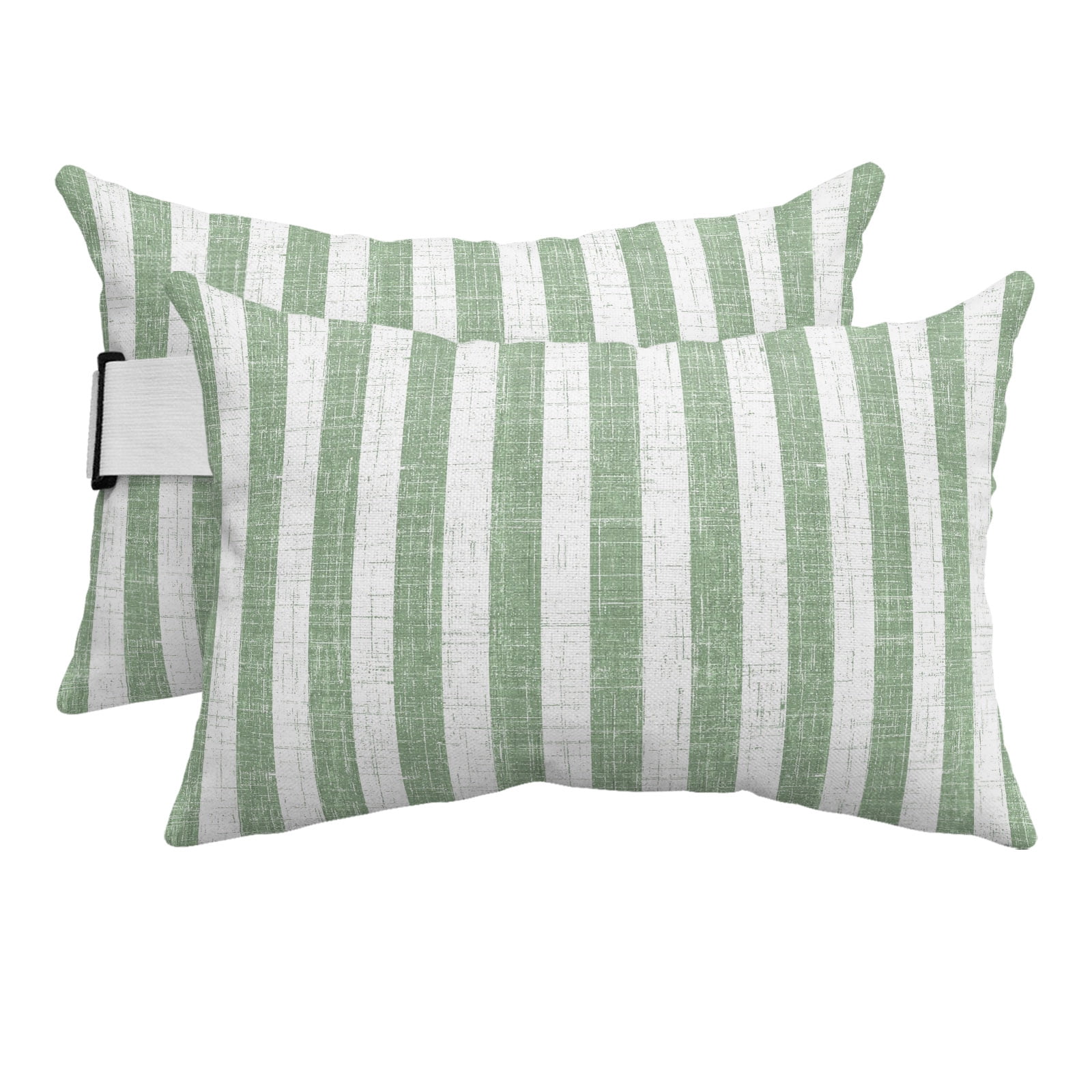 2PCS Outdoor Pillow for Chaise Lounge Chair Country Sage Green White ...