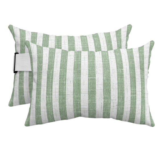 2PCS Outdoor Pillow for Chaise Lounge Chair Country Sage Green White ...