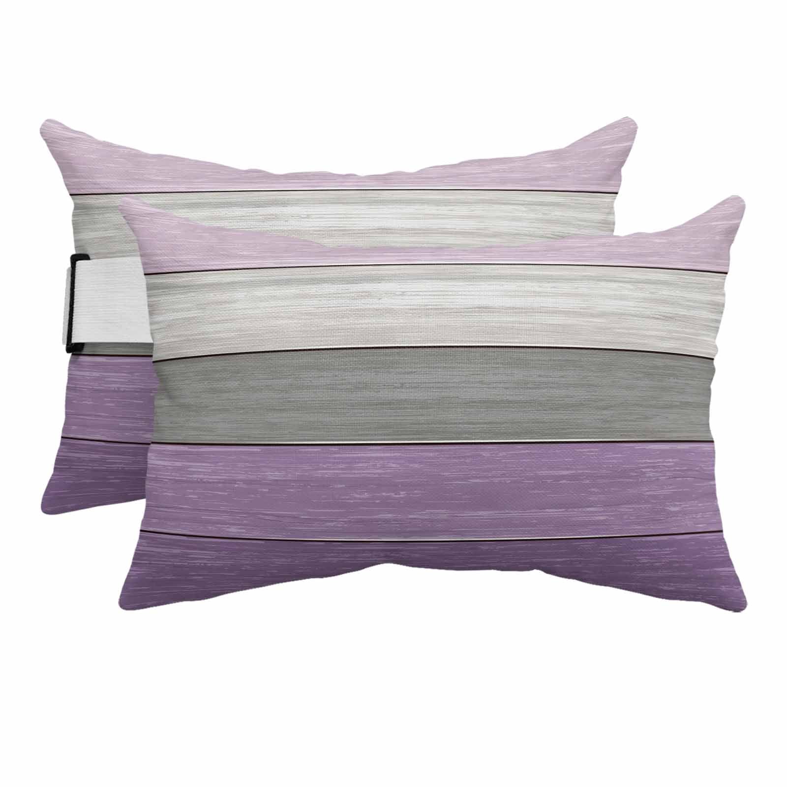 2PCS Outdoor Pillow for Chaise Lounge Chair Country Wood Board Gray ...