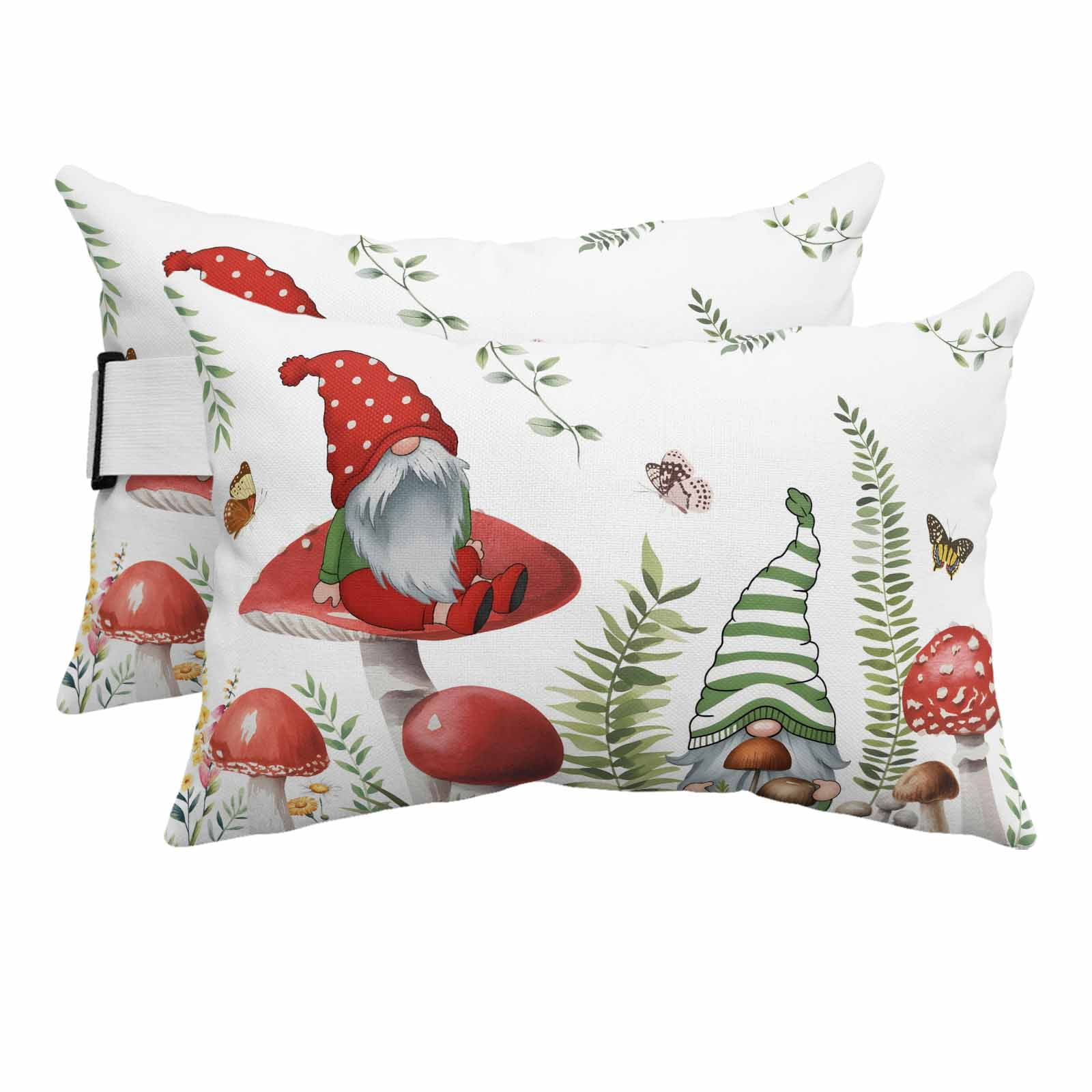 2PCS Outdoor Pillow for Chaise Lounge Chair Fall Farmhouse Gnome ...
