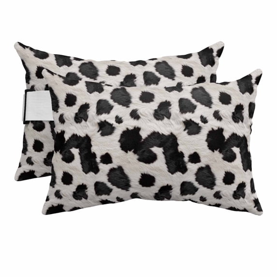 2PCS Outdoor Pillow for Chaise Lounge Chair Farm Dairy Cow Skin Spots ...