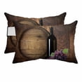 2PCS Outdoor Pillow for Chaise Lounge Chair Farm Wine Glass Grapes ...