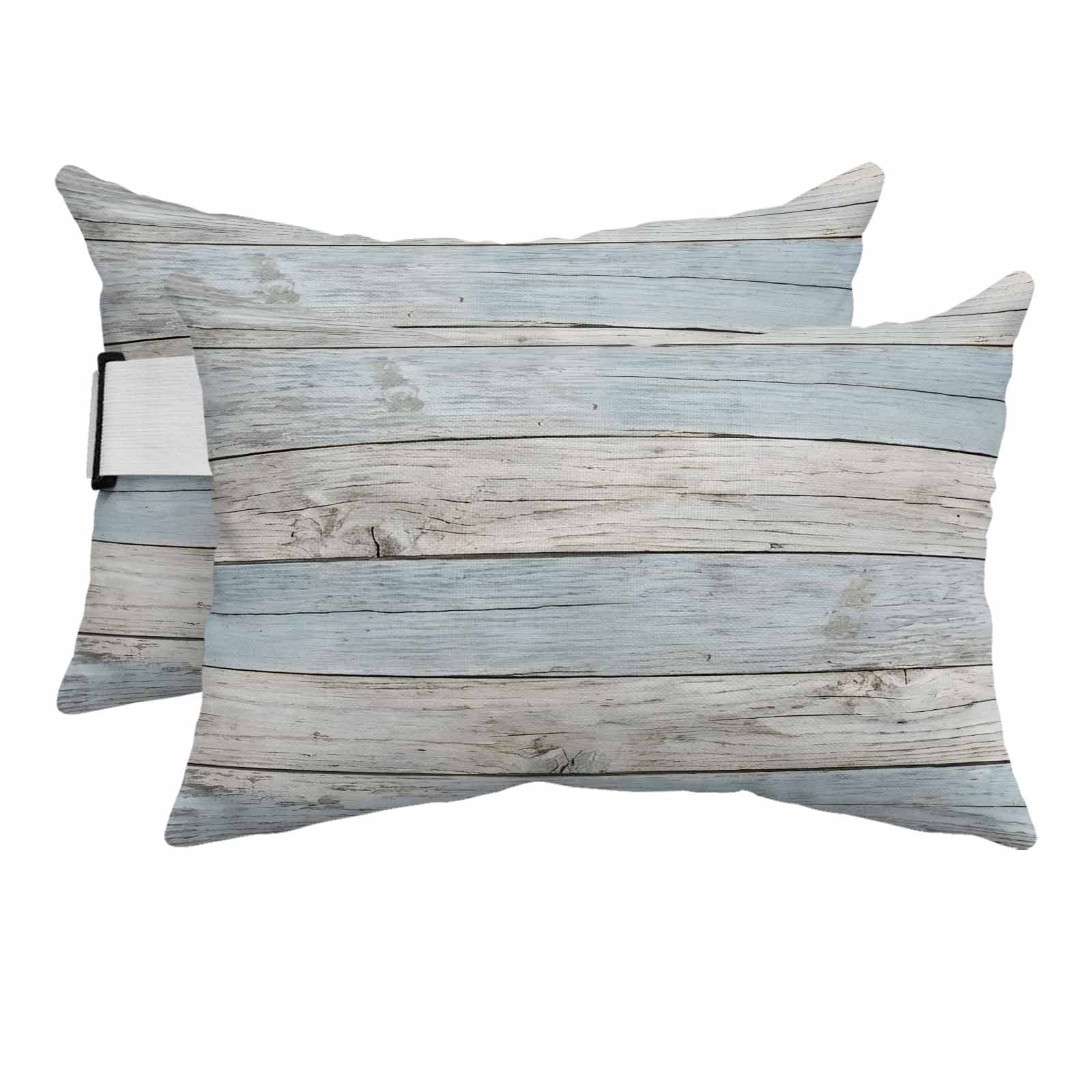 2PCS Outdoor Pillow for Chaise Lounge Chair Farmhouse Vintage Wood ...