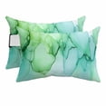2PCS Outdoor Pillow for Chaise Lounge Chair Gradient Turquoise Marble ...