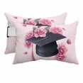 2PCS Outdoor Pillow for Chaise Lounge Chair Graduation Cap Flowers ...