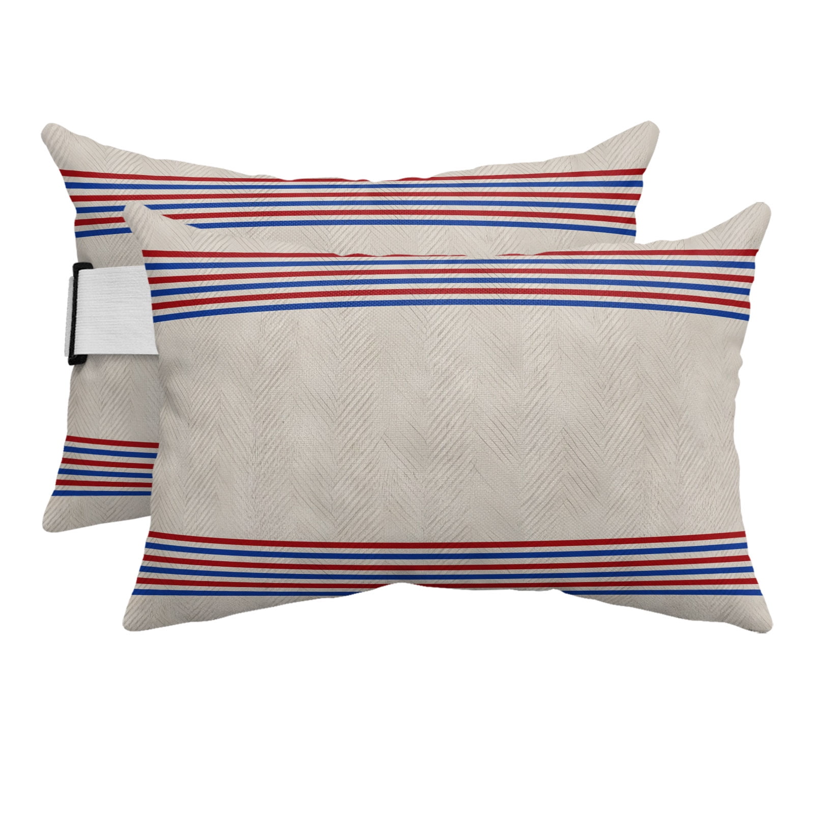 2PCS Outdoor Pillow for Chaise Lounge Chair Independence Day Red Blue ...