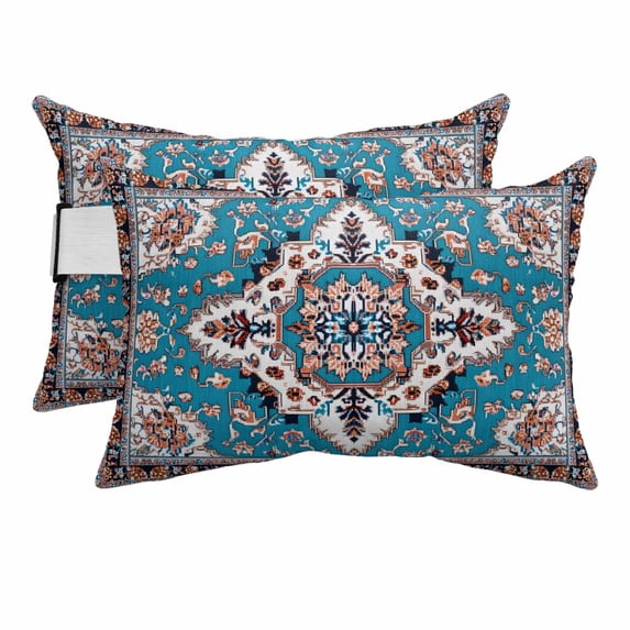 2PCS Outdoor Pillow for Chaise Lounge Chair Mid Century Abstract Boho ...