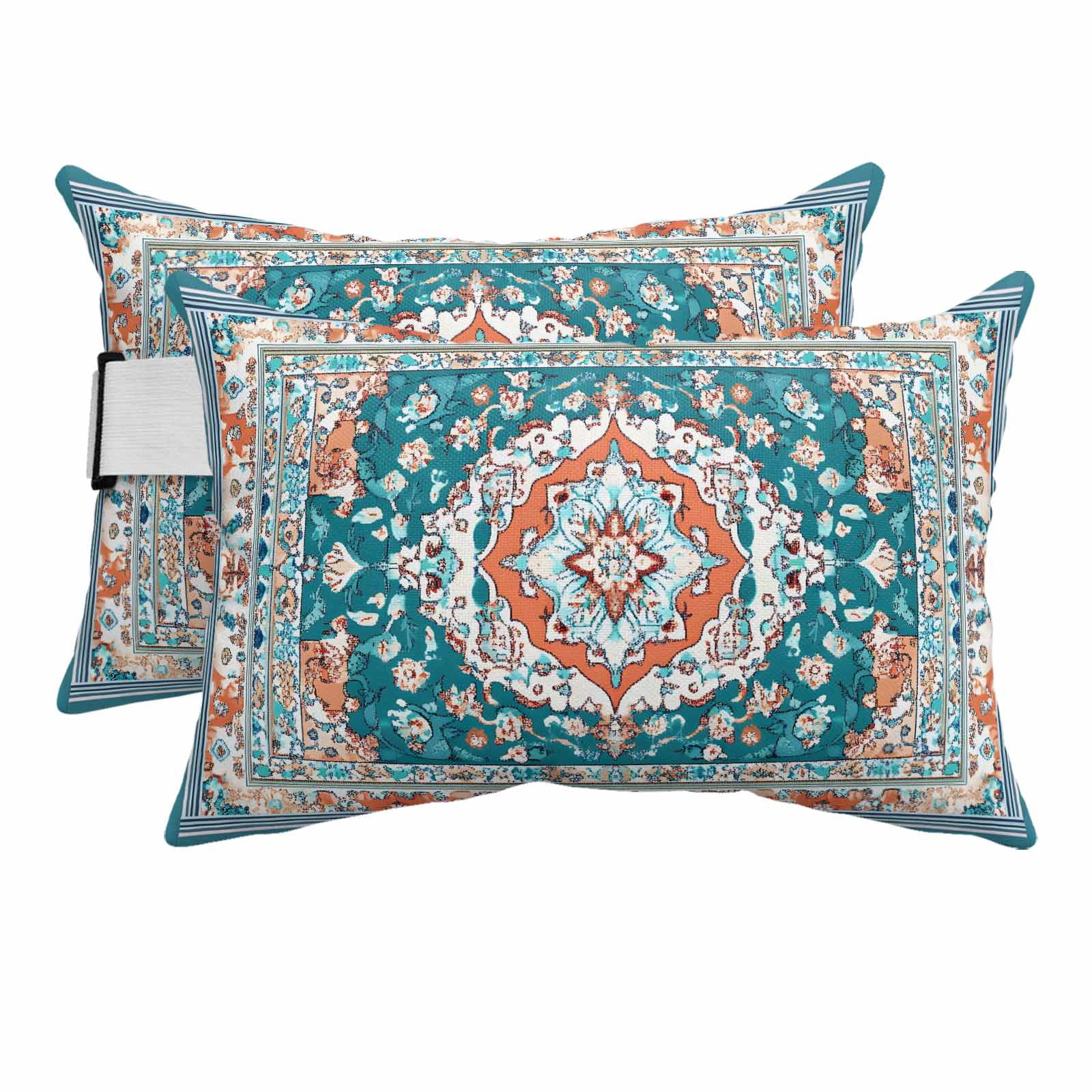 2PCS Outdoor Pillow for Chaise Lounge Chair Mid Century Abstract ...