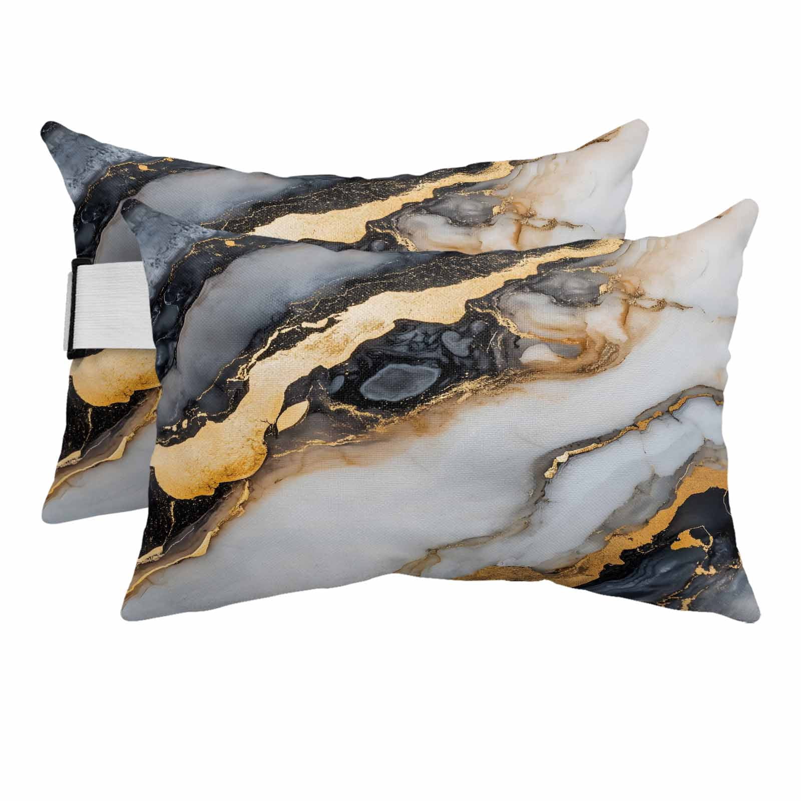 2PCS Outdoor Pillow for Chaise Lounge Chair Modern Abstract Marble ...
