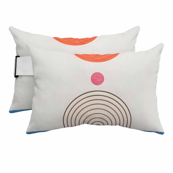 2PCS Outdoor Pillow for Chaise Lounge Chair Modern Orange Semicircle ...