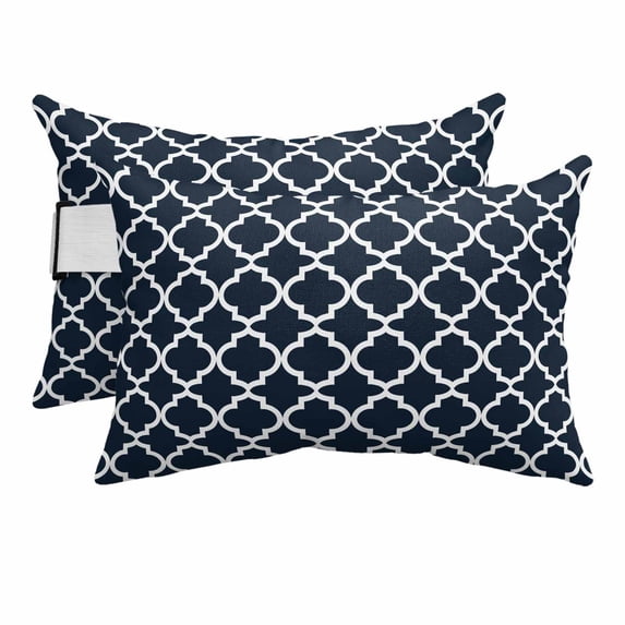 2PCS Outdoor Pillow for Chaise Lounge Chair Morocco Ethnic Pattern ...