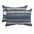 2PCS Outdoor Pillow for Chaise Lounge Chair Navy Blue Stripe Retro Boho ...