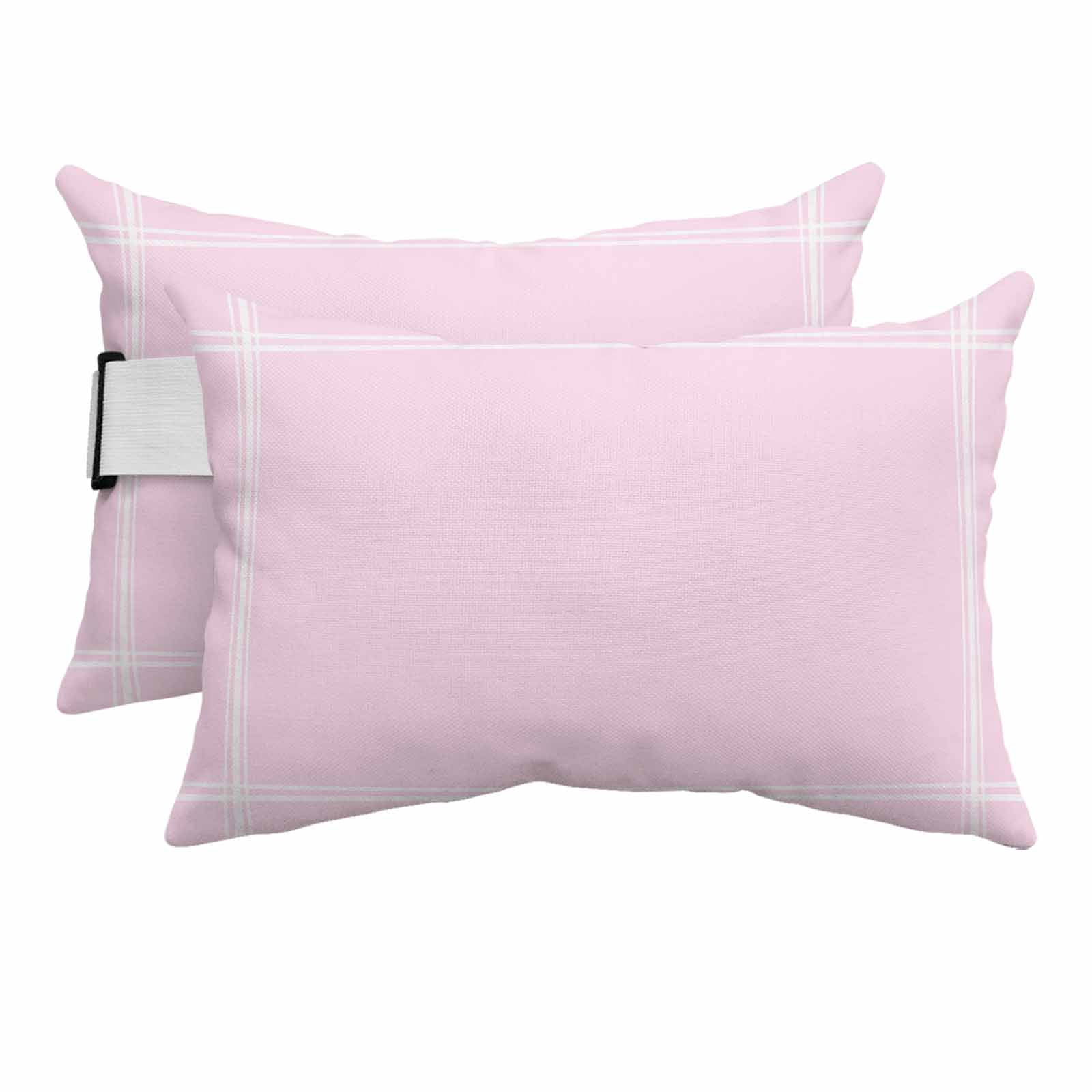 2PCS Outdoor Pillow for Chaise Lounge Chair Pink Simple Background ...