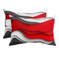 2PCS Outdoor Pillow for Chaise Lounge Chair Red White Black Gradient ...