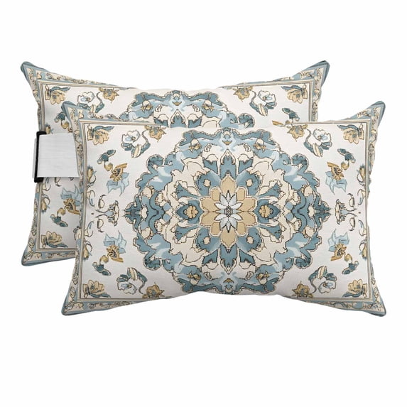 2PCS Outdoor Pillow for Chaise Lounge Chair Retro Bohemian Floral Totem ...