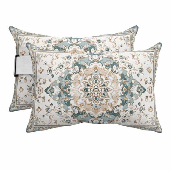 2PCS Outdoor Pillow for Chaise Lounge Chair Retro Green Gold Bohemia ...