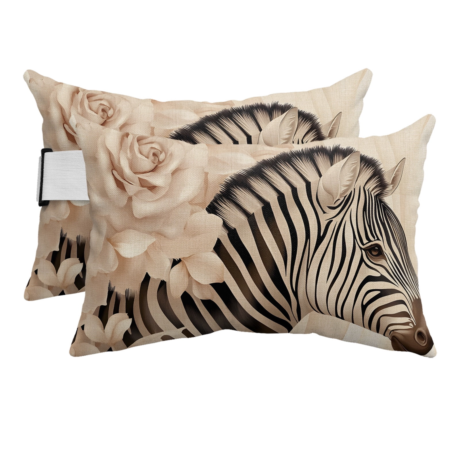 2PCS Outdoor Pillow for Chaise Lounge Chair Retro Style Flowers Rose ...