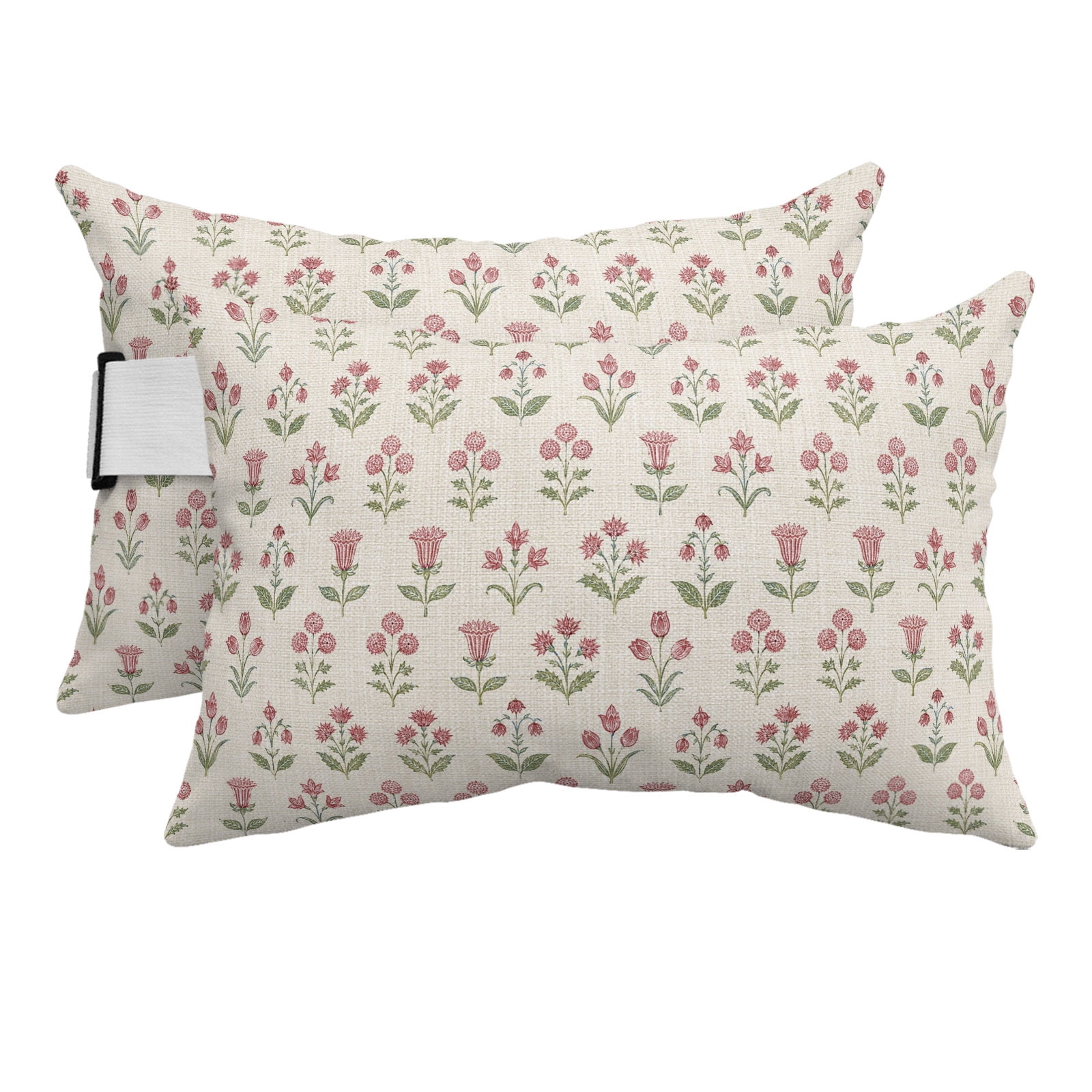 2PCS Outdoor Pillow for Chaise Lounge Chair Romantic Pink Flowers ...