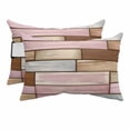 2PCS Outdoor Pillow for Chaise Lounge Chair Rustic Pink Brown Wood ...