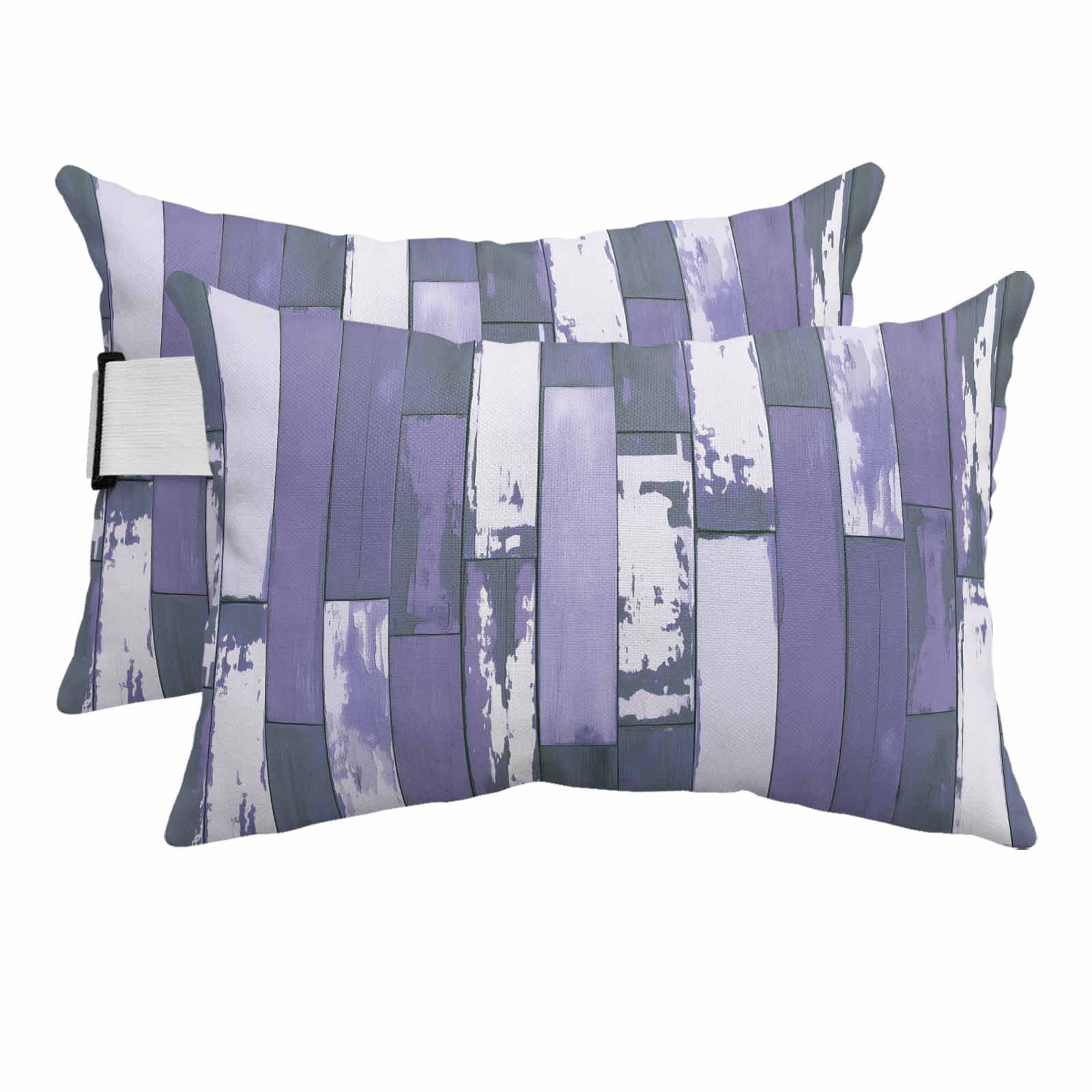 2PCS Outdoor Pillow for Chaise Lounge Chair Rustic Purple Ombre Wood ...
