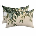 2PCS Outdoor Pillow for Chaise Lounge Chair Spring Green Leaves on ...