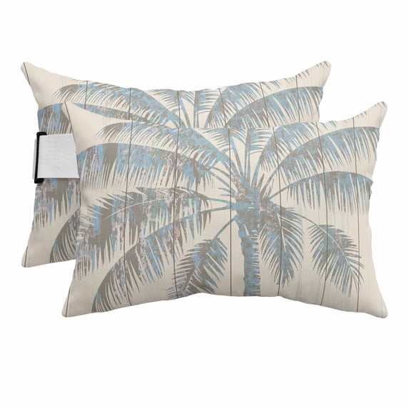2PCS Outdoor Pillow for Chaise Lounge Chair Summer Palm Tree Tropical ...