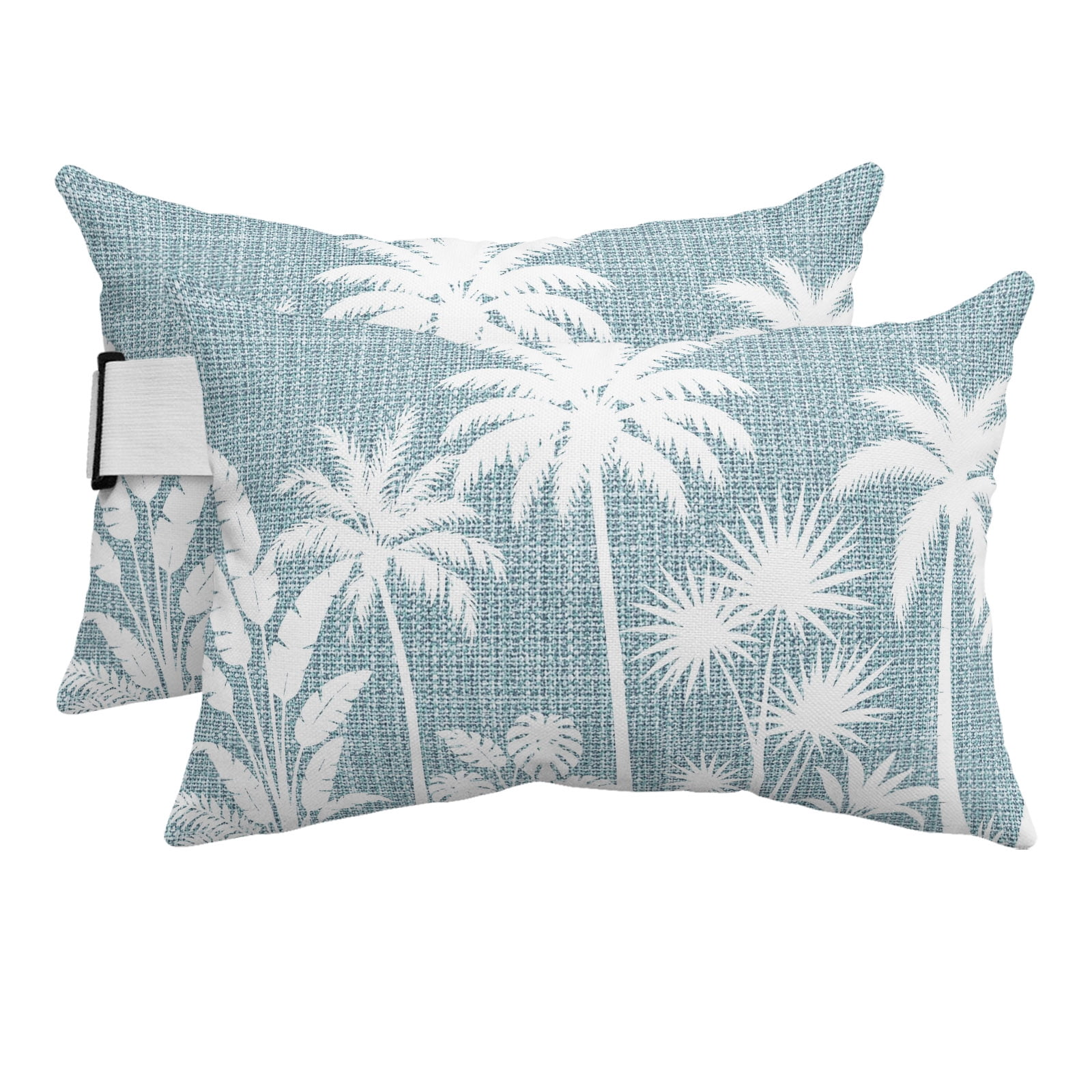 2PCS Outdoor Pillow for Chaise Lounge Chair Summer Plant Silhouette ...