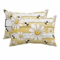 2PCS Outdoor Pillow for Chaise Lounge Chair Summer Rustic Daisy Flower ...