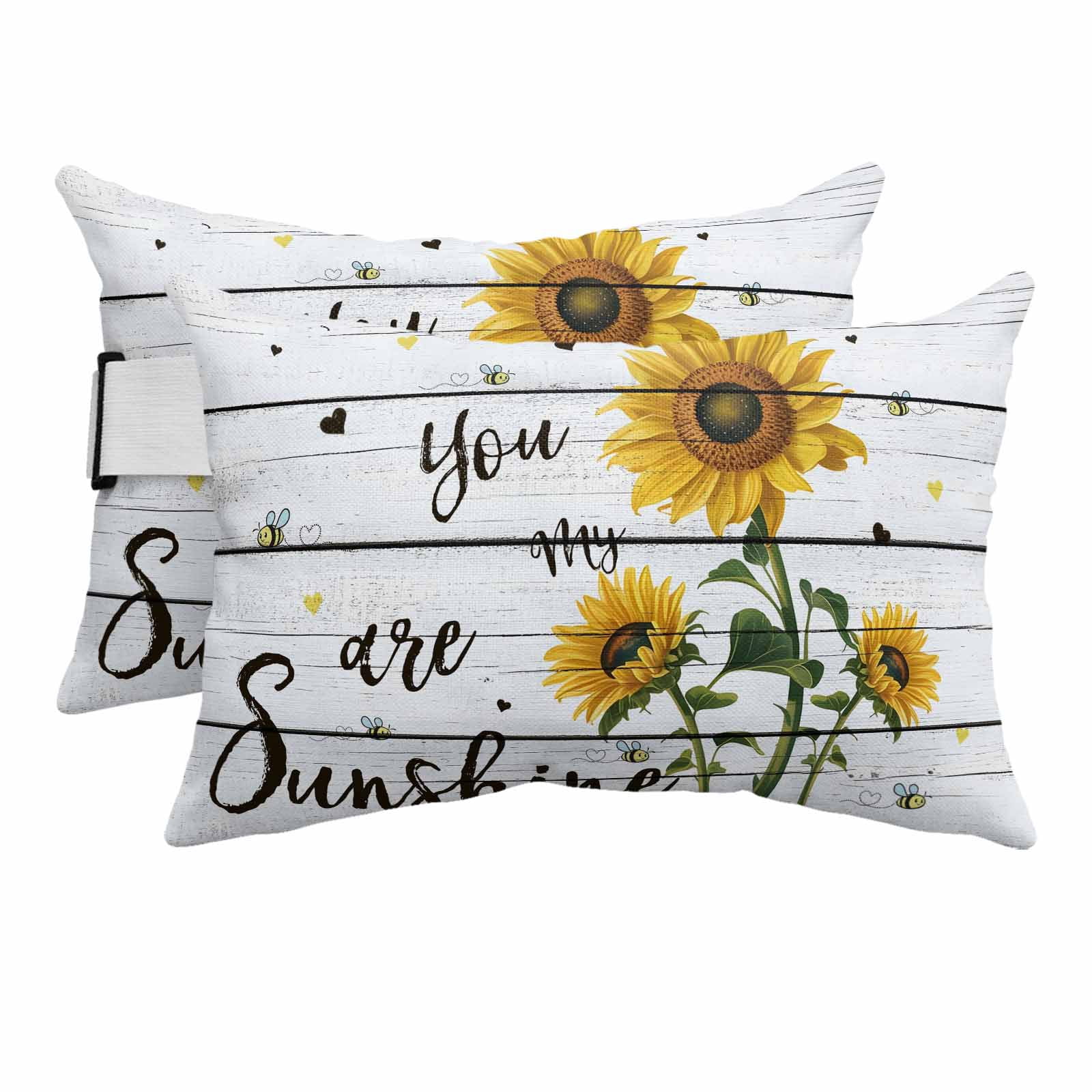2PCS Outdoor Pillow for Chaise Lounge Chair My Sunshine Sunflower ...
