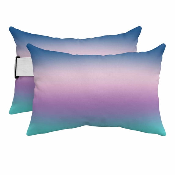 2PCS Outdoor Pillow for Chaise Lounge Chair Teal Gradient Blue to ...