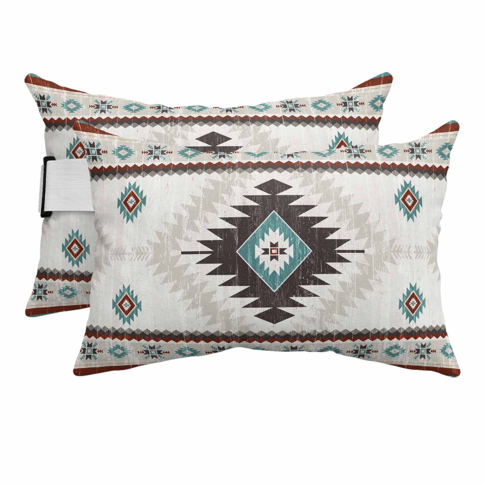 2PCS Outdoor Pillow for Chaise Lounge Chair Vintage Aztec Boho Tribal ...