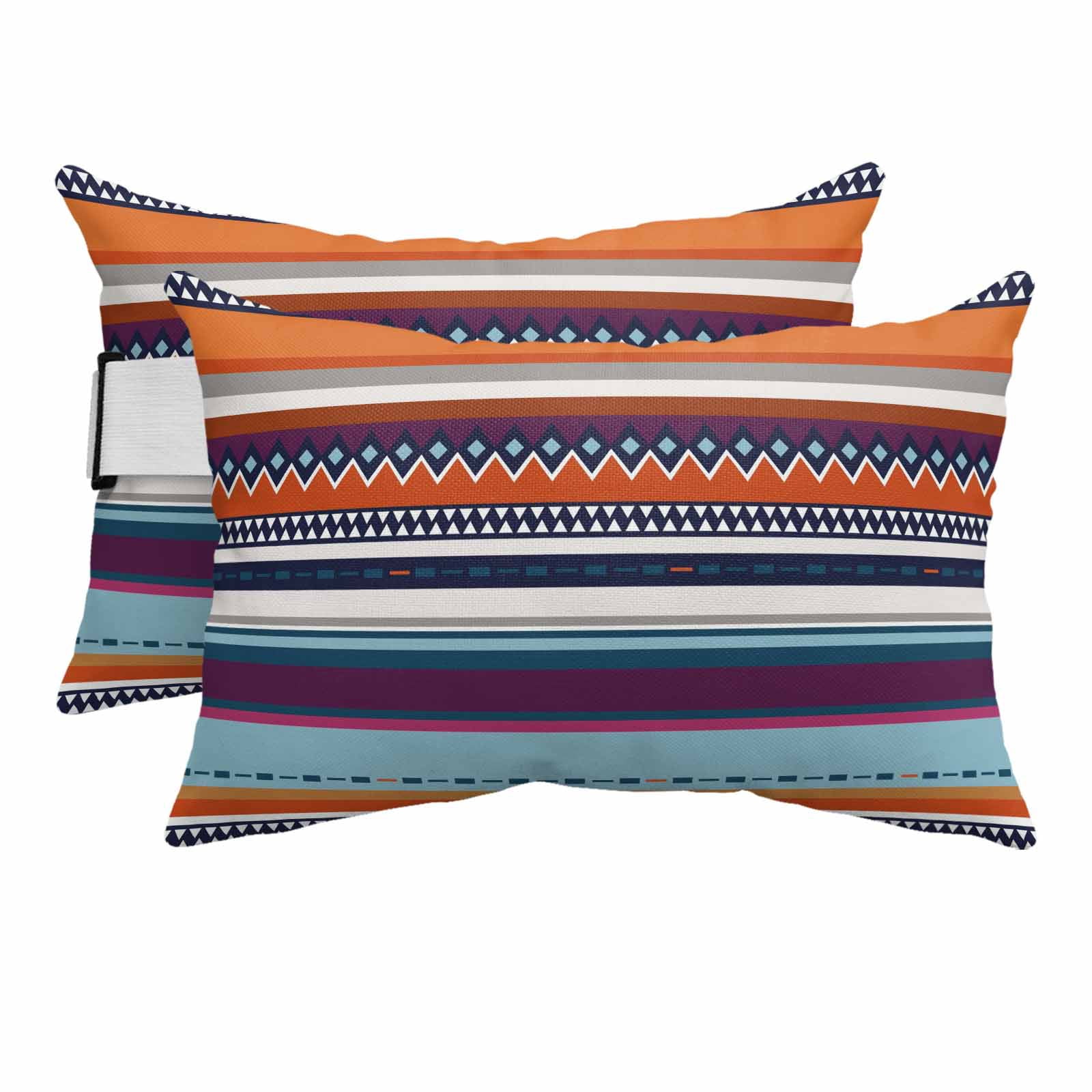 2PCS Outdoor Pillow for Chaise Lounge Chair Vintage Boho Pesley ...