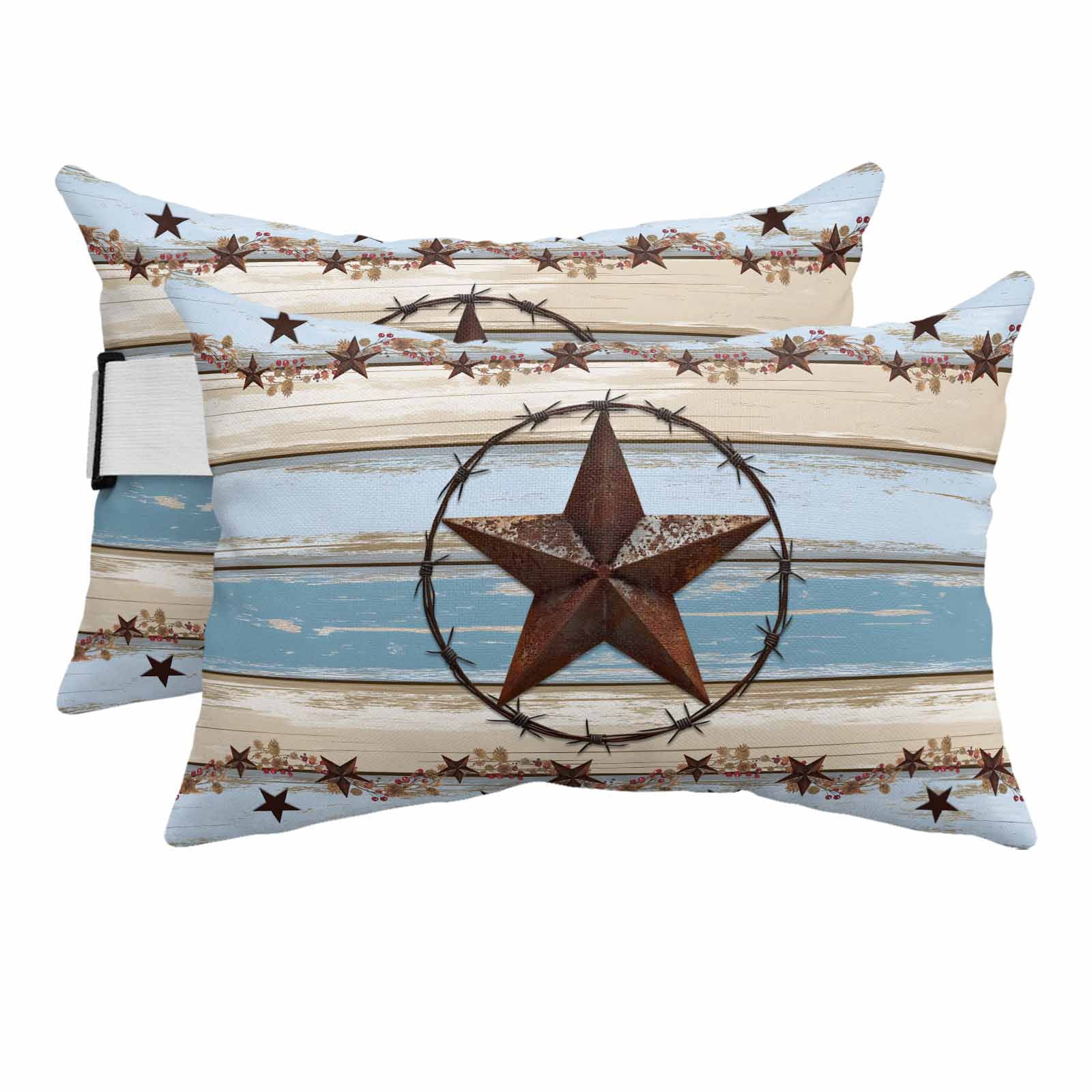 2PCS Outdoor Pillow for Chaise Lounge Chair Vintage Western Star Home ...