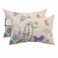 2PCS Outdoor Pillow for Chaise Lounge Chair Watercolor Rustic Butterfly ...