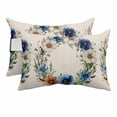 2PCS Outdoor Pillow for Chaise Lounge Chair Watercolor Summer Flower ...